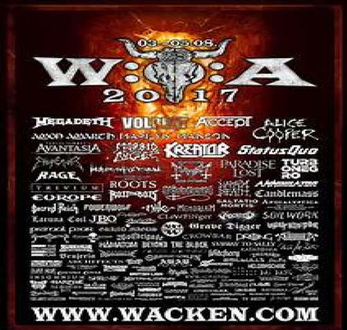 Wacken Open Air 2017 Line up Running Order 01/02/03/04August.2017 ...